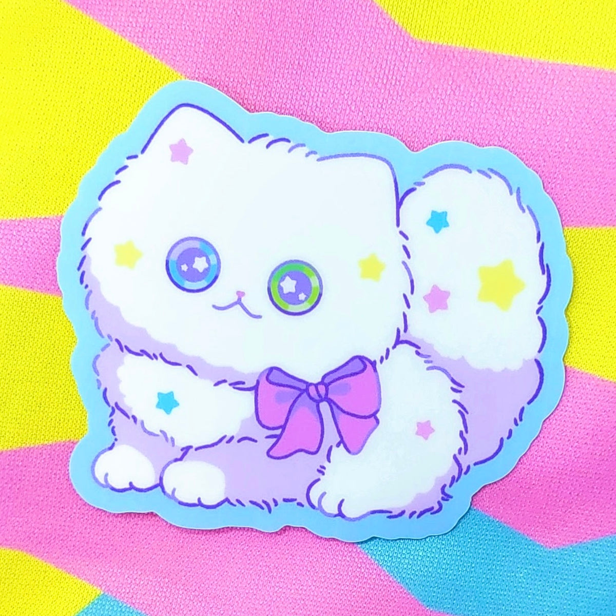 Kumo Twinkle Kitty Vinyl Sticker Kirakira Karakasa