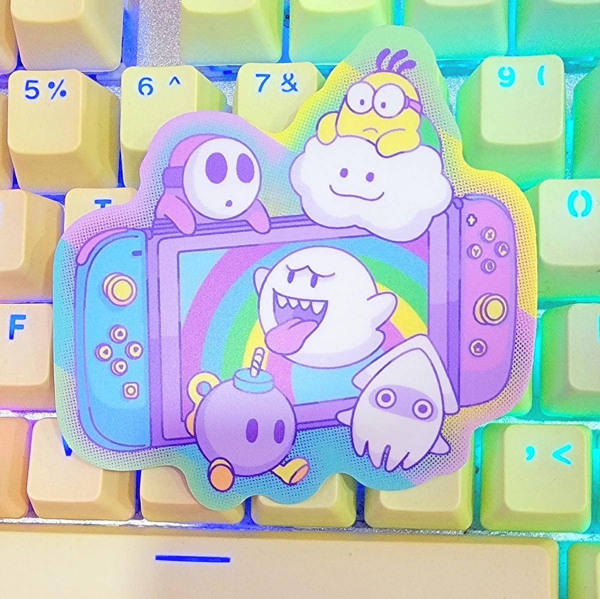 Console Switch Vinyl Sticker Kirakira Karakasa