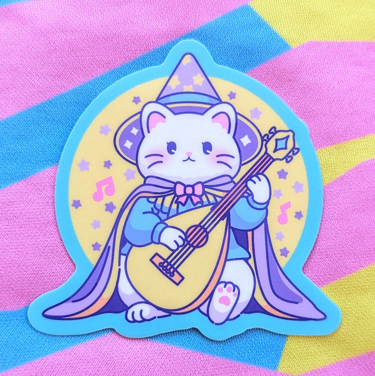 RPG Cats: Cat Bard Vinyl Sticker – Kirakira Karakasa