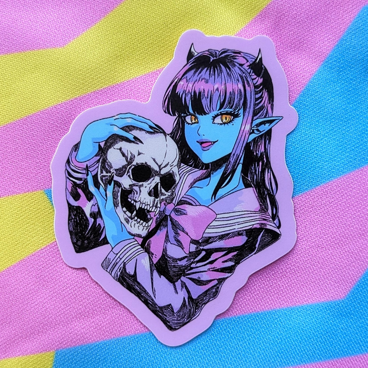 Blue Girls: Vampire Skull Demon Vinyl Sticker – Kirakira Karakasa