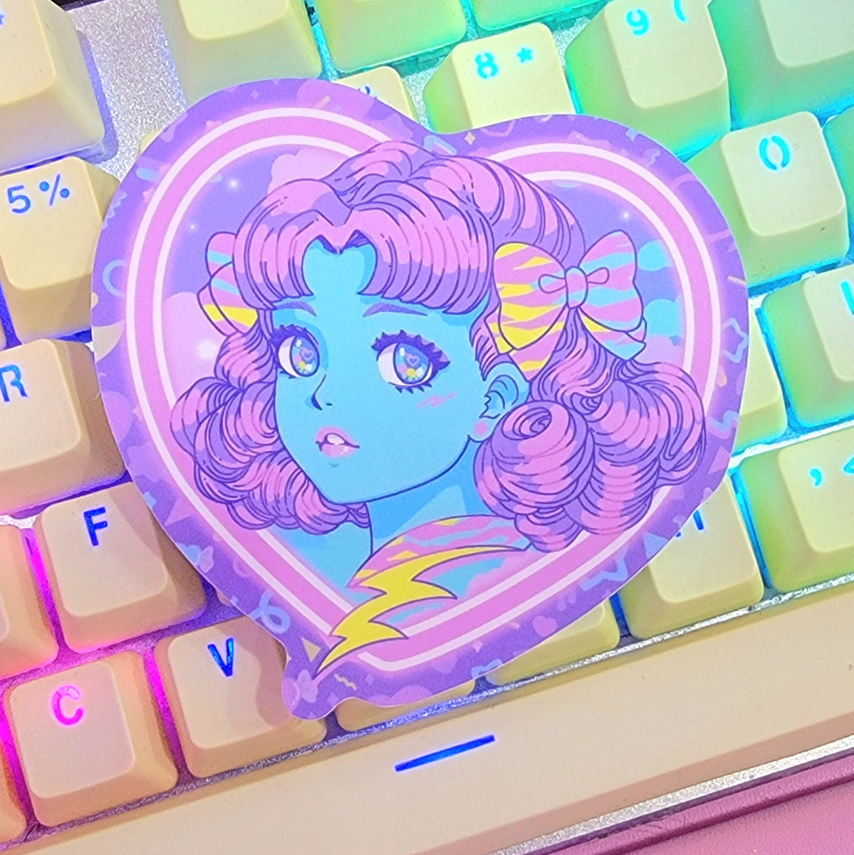 Blue Girls: Retro portrait Vinyl Sticker – Kirakira Karakasa